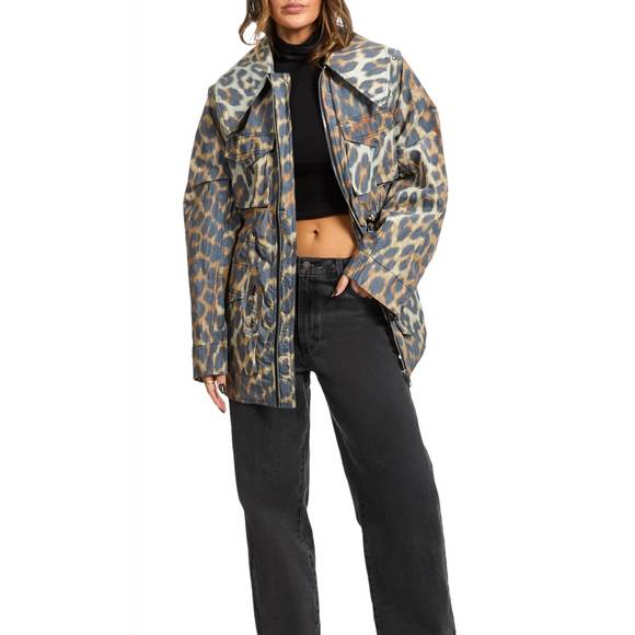 Ganni | Jackets & Coats | New Ganni Leopard Print Jacket In Leopard ...